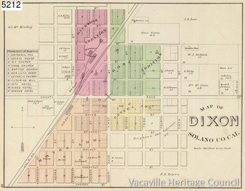 Map of Dixon, Solano County, CA. 1878